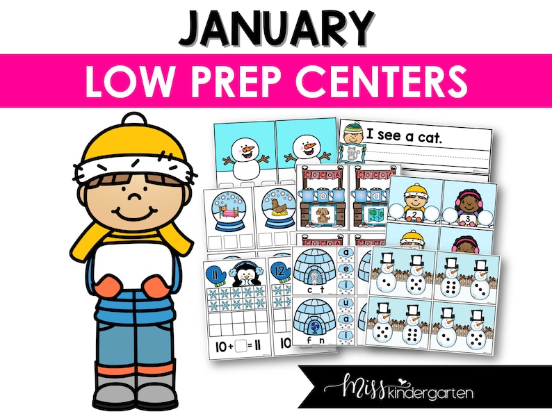 Printable January Low Prep Centers Kindergarten Activity Centers - Etsy