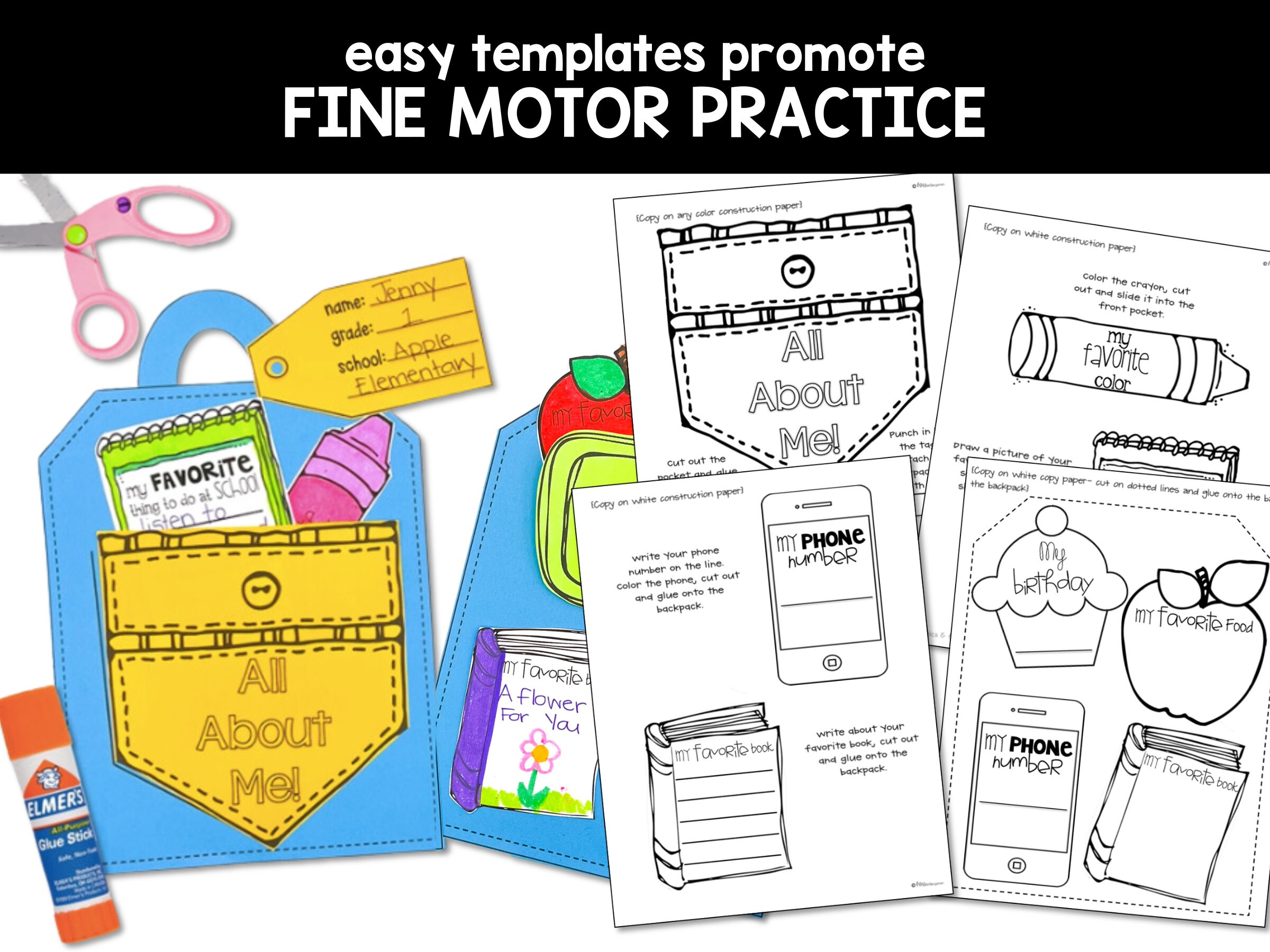 Printable All About Me Backpack Craft - Etsy