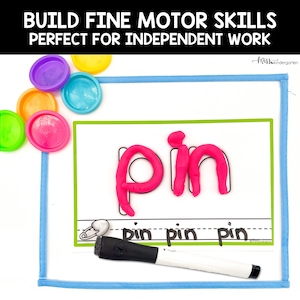 Printable Fine Motor CVC Words Playdough Mats Short Vowel Words - Etsy