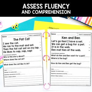 CVC Words Decodable Readers Kindergarten Word Family Fluency Reading ...