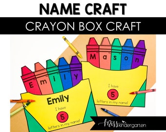 Back to School Crayon Box Name Craft Kindergarten Bulletin Board ...