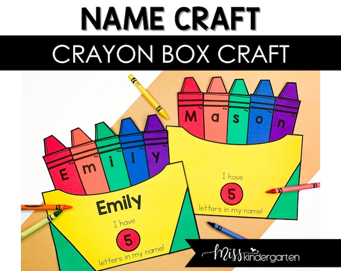 Crayon Name Craft | Back to School | Letter Recognition | Learning ...