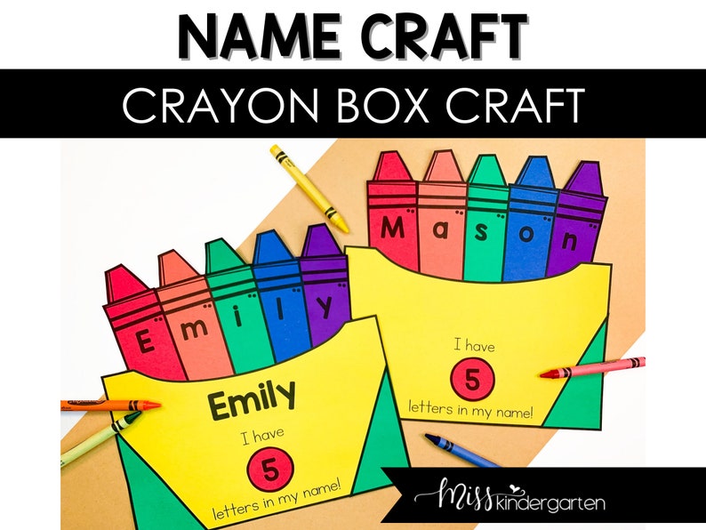 Printable Crayon Box Name Craft | Back to School Craft - Etsy