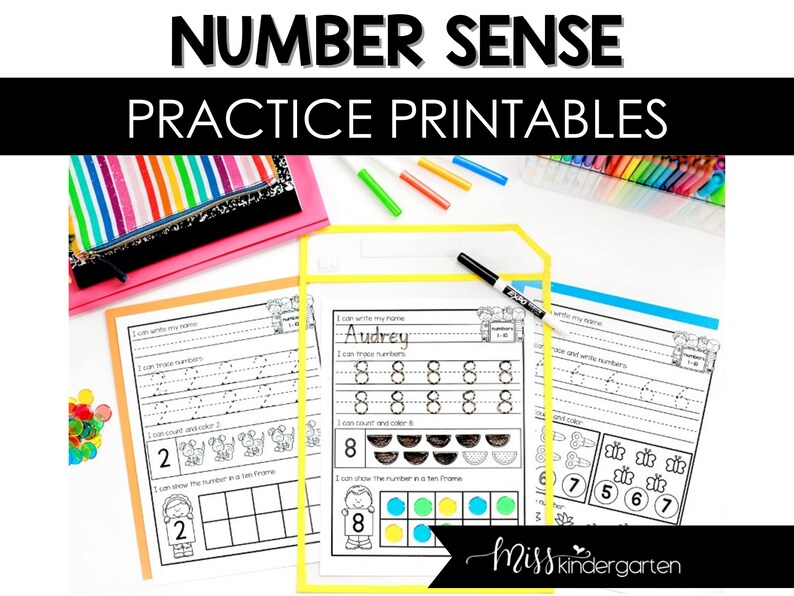 Kindergarten Math Number Sense Printable Activities Writing Numbers 1 ...