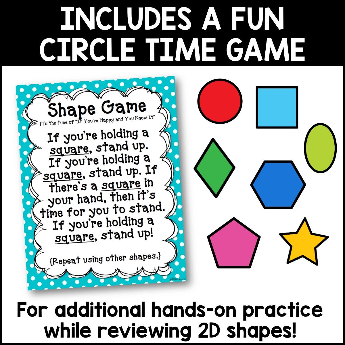 2D Shapes Posters and Rhymes Kindergarten Math Printable - Etsy