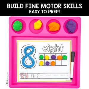 Printable Fine Motor Numbers Playdough Mats - Etsy