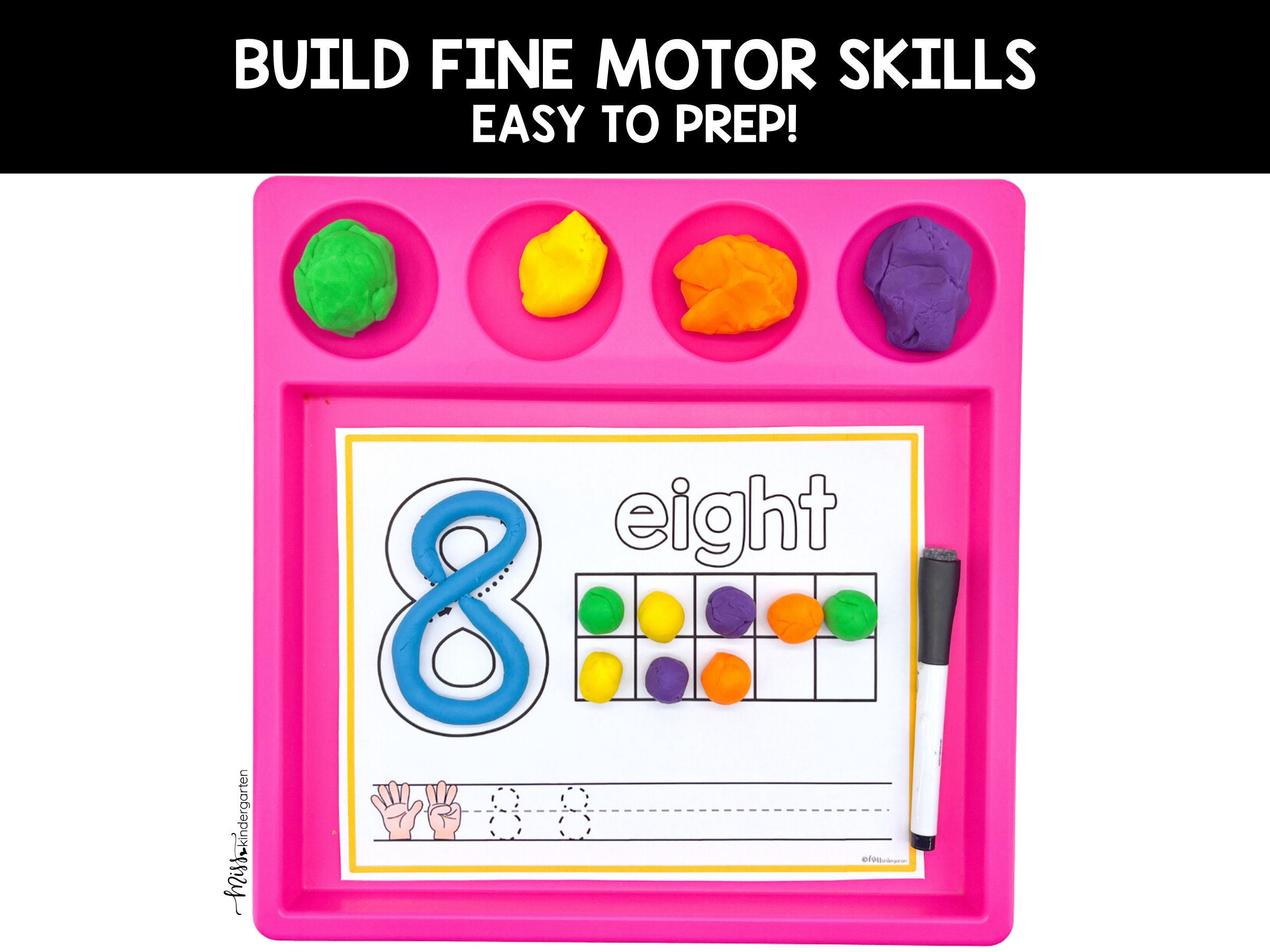 Printable Fine Motor Numbers Playdough Mats - Etsy