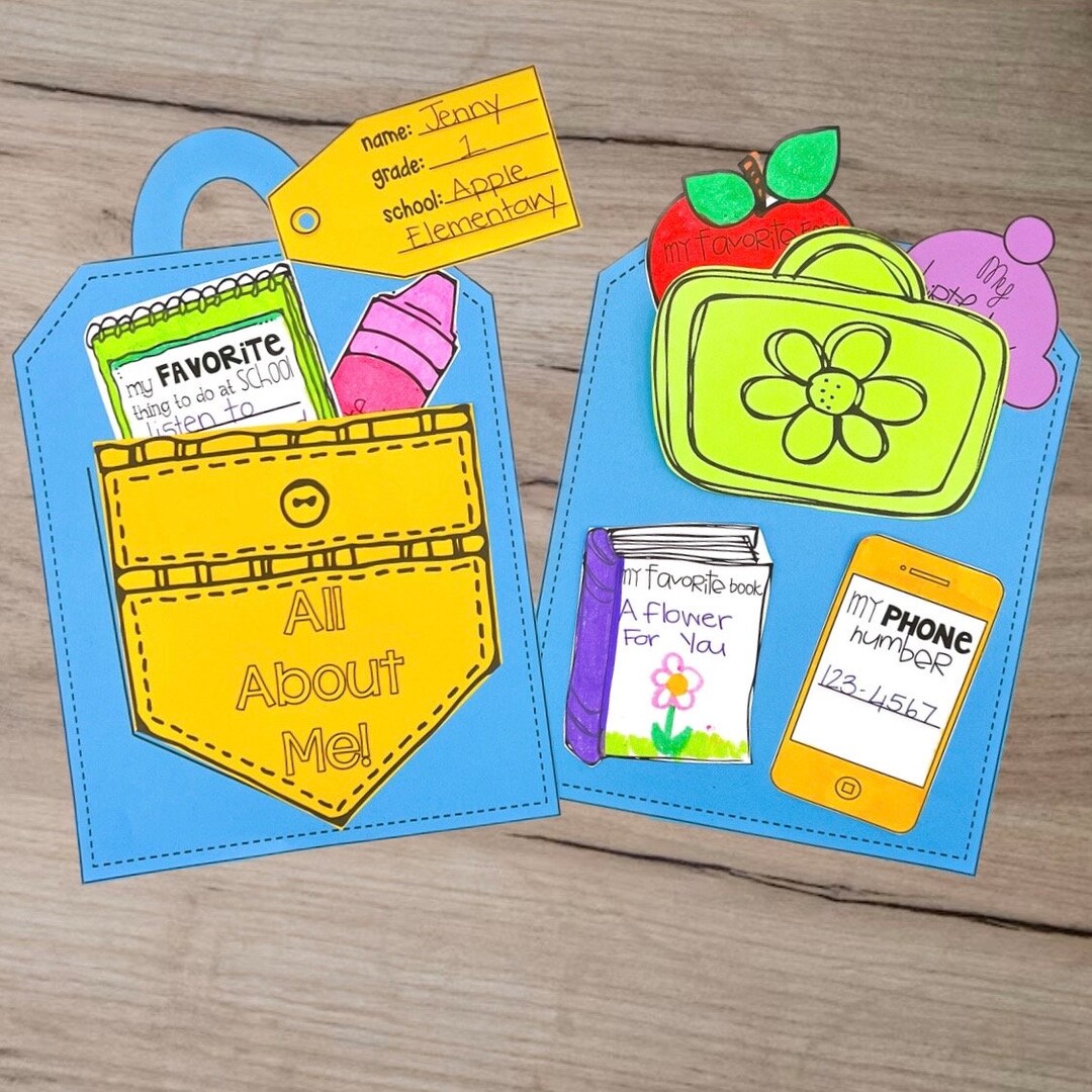 Printable All About Me Backpack Craft - Etsy