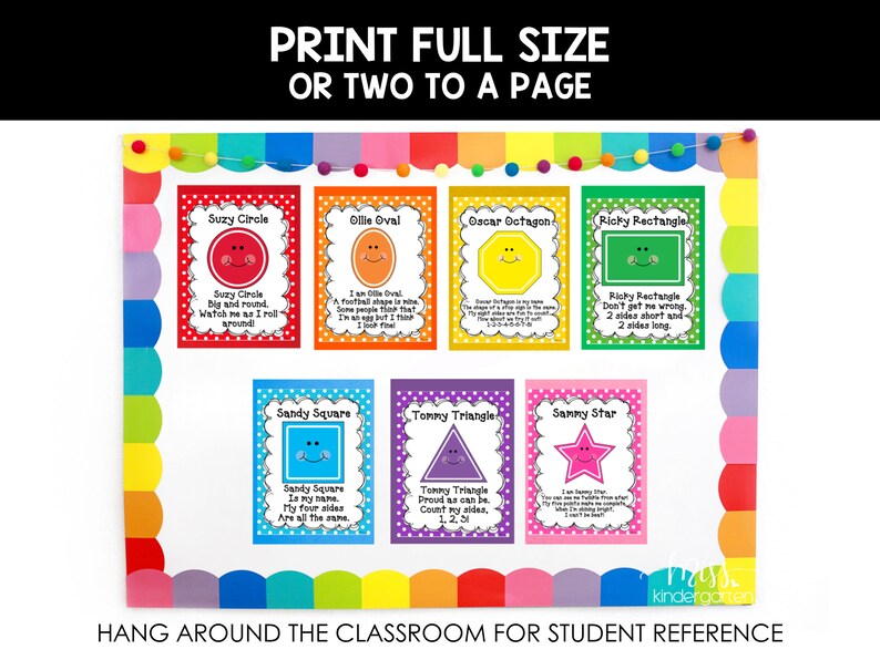 2D Shapes Posters and Rhymes | Kindergarten Math Printable Activities ...