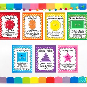 2D Shapes Posters and Rhymes Kindergarten Math Printable - Etsy