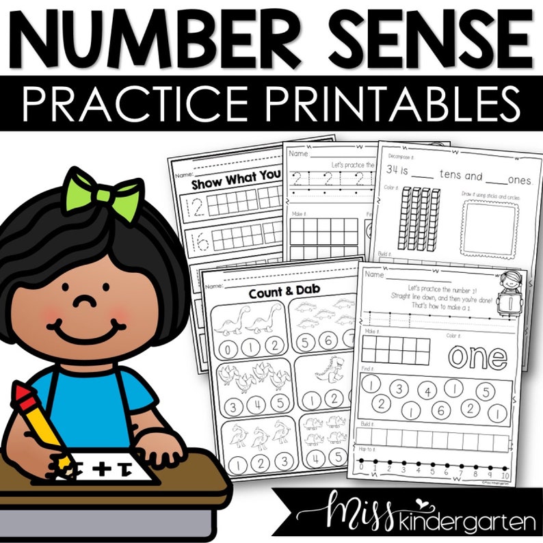 Kindergarten Math Number Sense Printable Activities Writing - Etsy