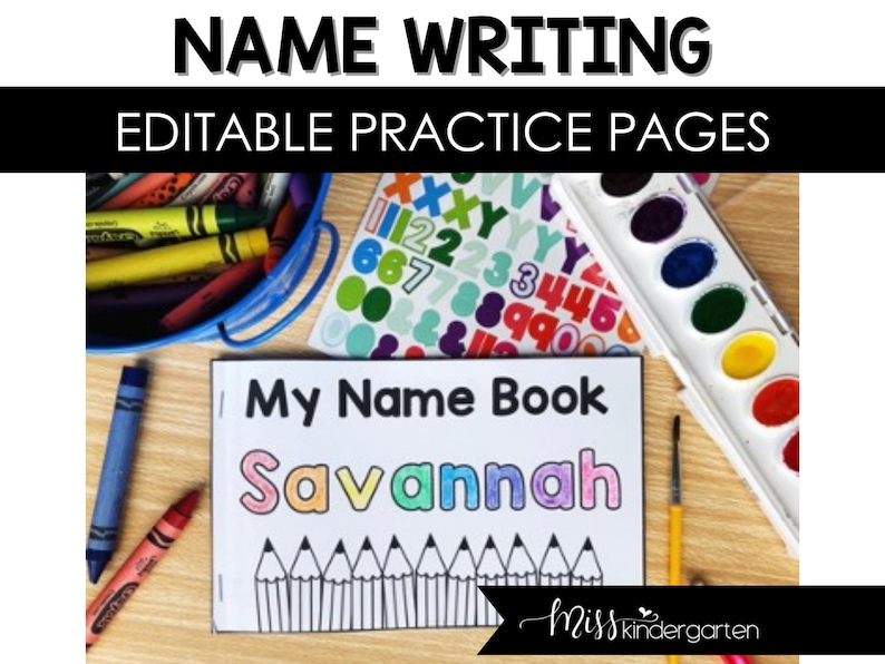 Name Writing Practice Activities for Kindergarten Editable Name Tracing ...