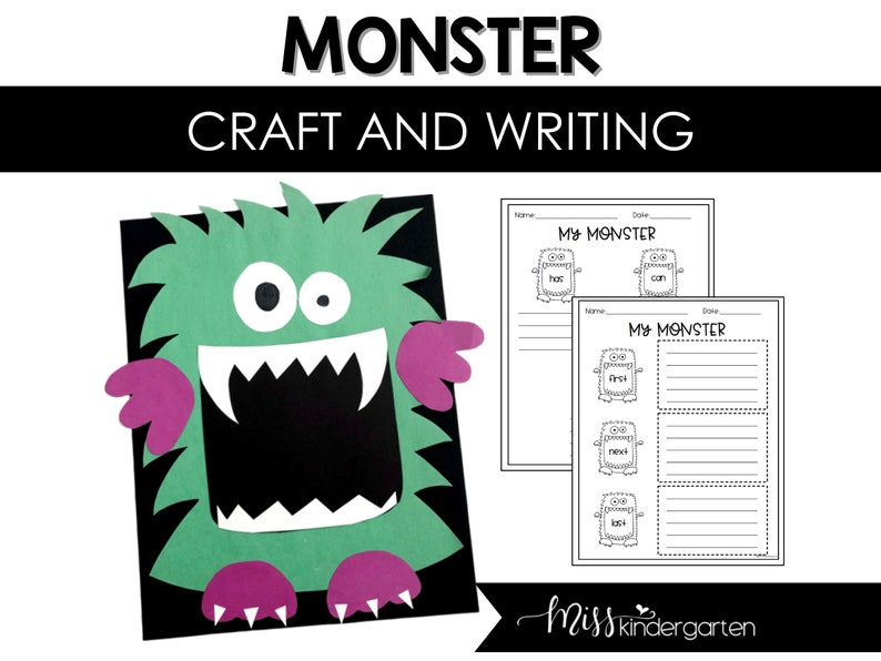 Printable Halloween Monster Craft: Letter M Writing Activity - Etsy