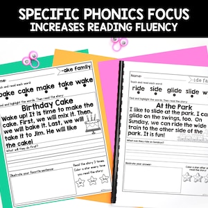 Long Vowel Decodable Reading Passages Magic E Words Fluency Passages - Etsy