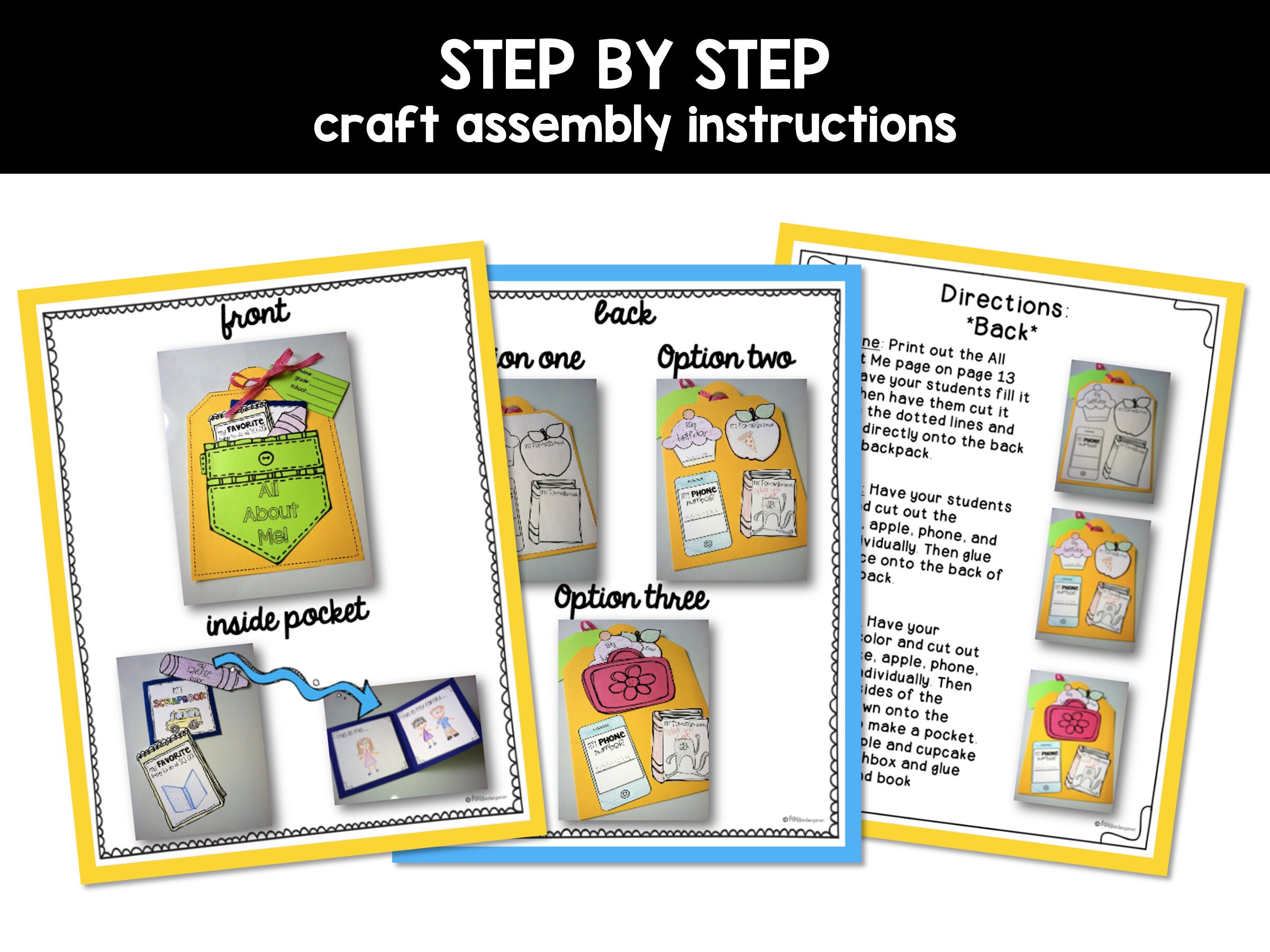 Printable All About Me Backpack Craft - Etsy