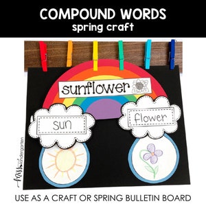 Printable Spring Craft Compound Words Rainbow | Writing Activity - Etsy