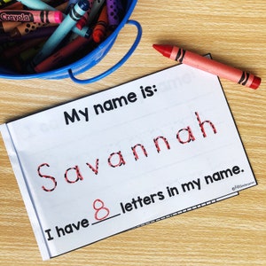 Name Writing Practice Activities for Kindergarten Editable - Etsy