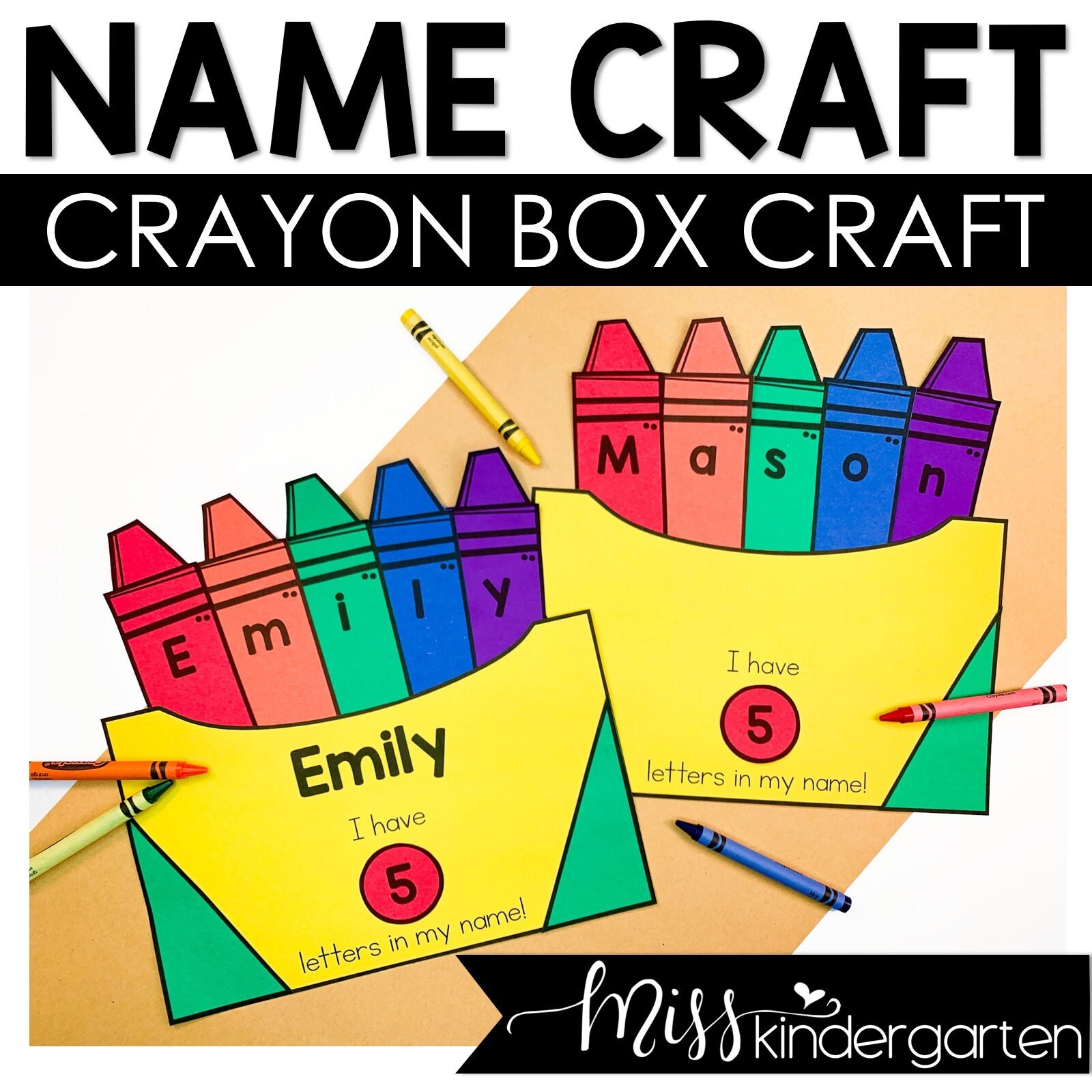 Printable Crayon Box Name Craft Back to School Craft - Etsy