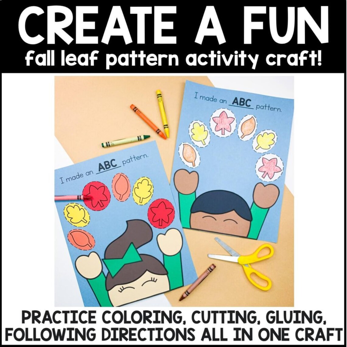 Printable Fall Craft | Fall Leaves Craft | Patterns for Kids - Etsy