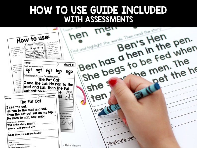 CVC Words Decodable Readers Kindergarten Word Family Fluency Reading ...