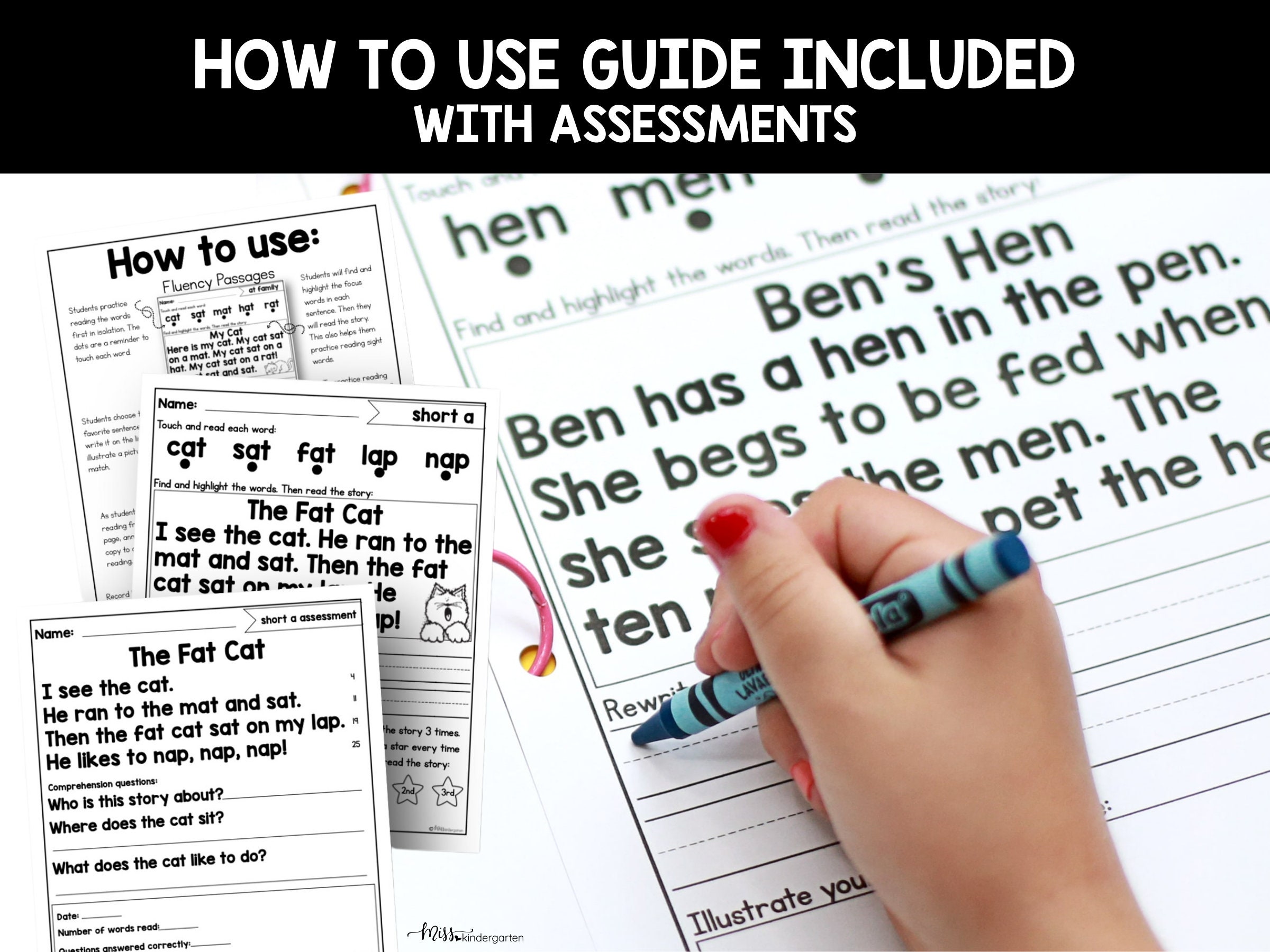 CVC Words Decodable Readers Kindergarten Word Family Fluency Reading ...