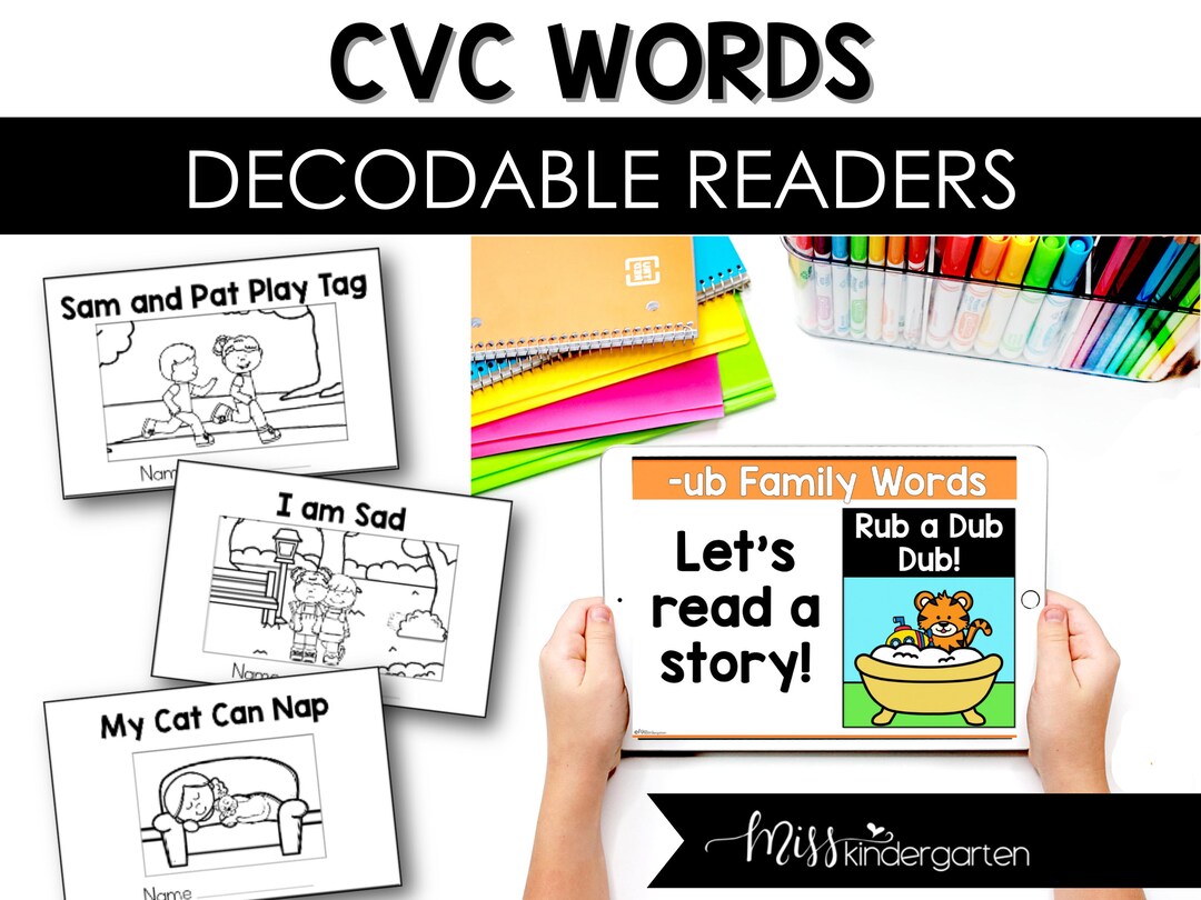 Decodable Books CVC Word Readers Kindergarten Printable Books - Etsy