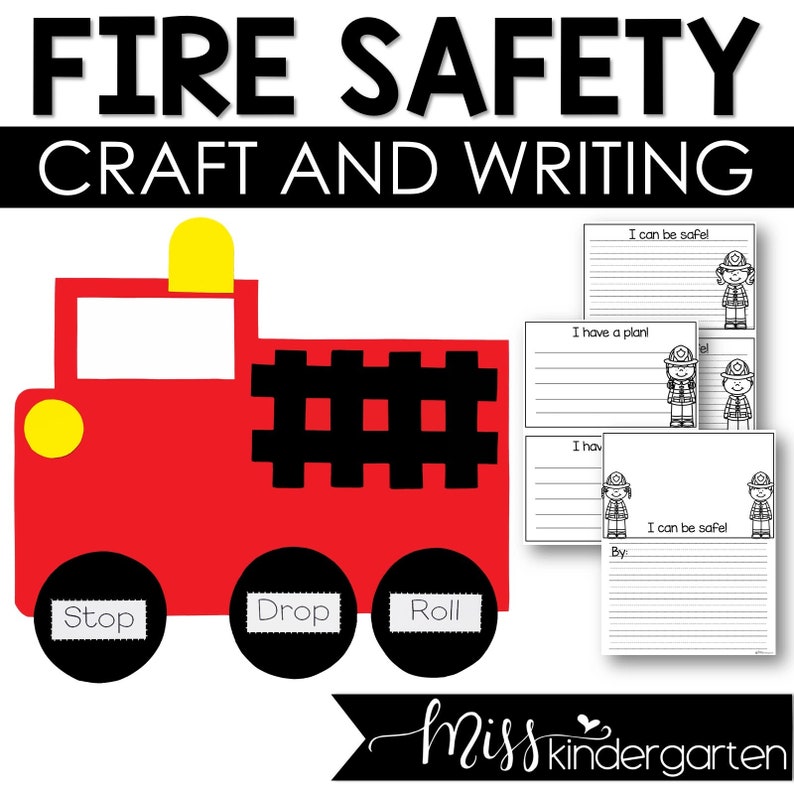 Printable Fire Truck Craft | Fire Safety Week - Etsy