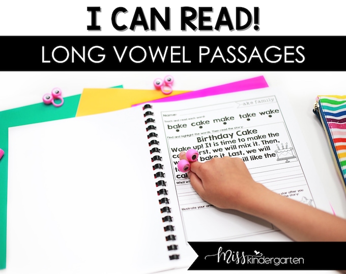 Phonics Reading Comprehension Passages and Activities Long Vowel - Etsy ...