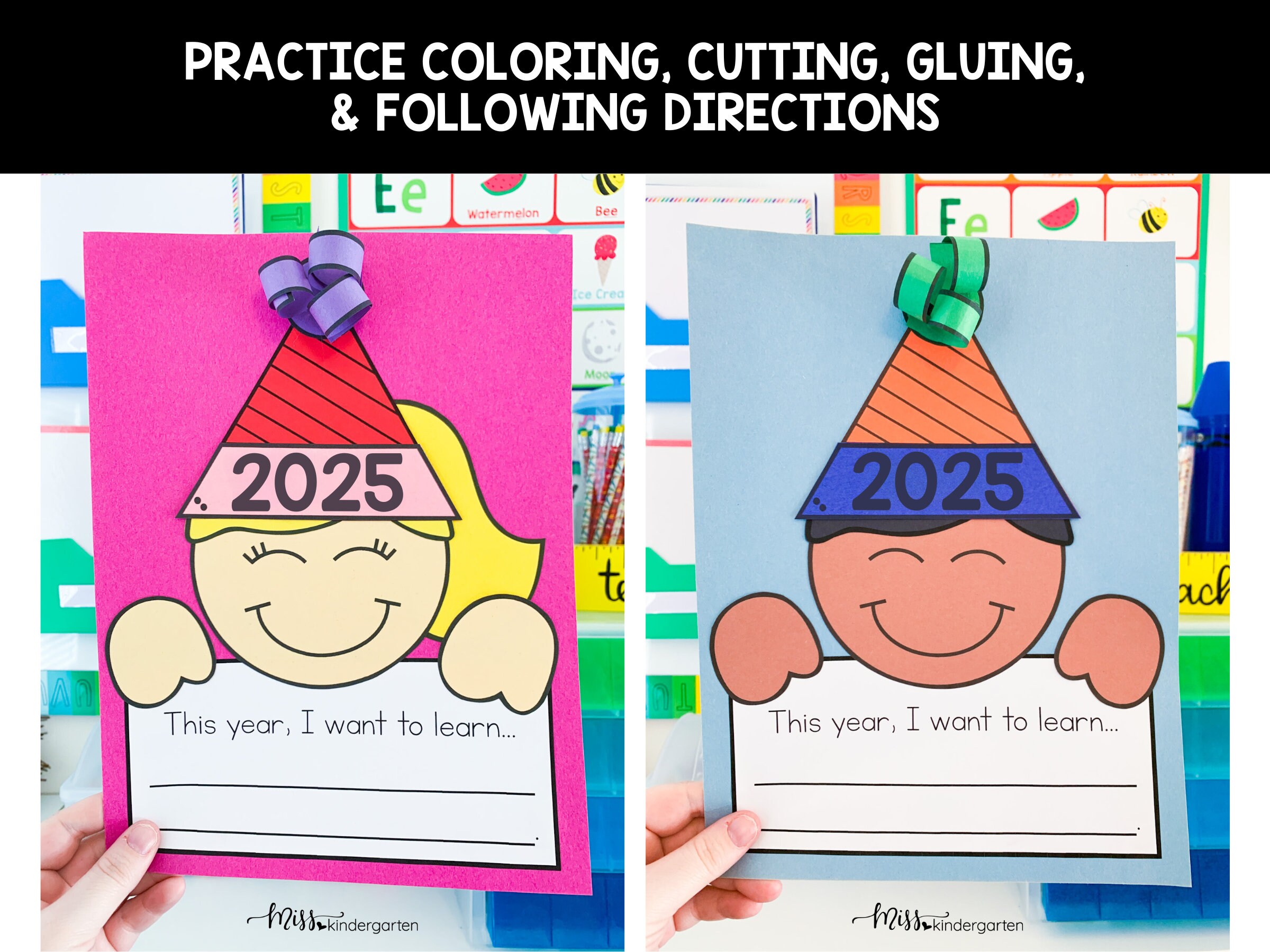 Printable Happy New Year 2025 Goal Setting Craft - Etsy