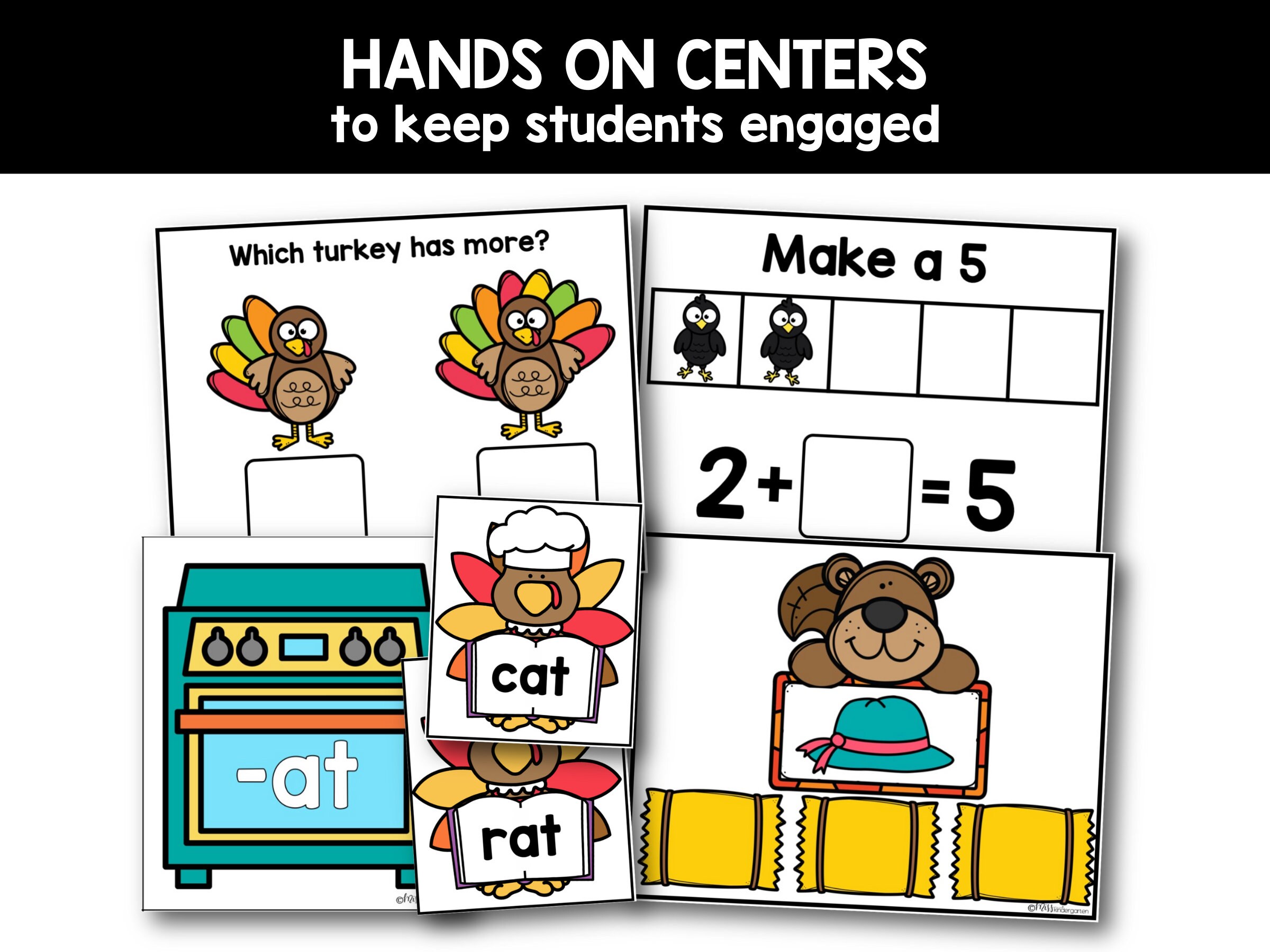 Printable November Low Prep Centers | Kindergarten Activity Centers - Etsy