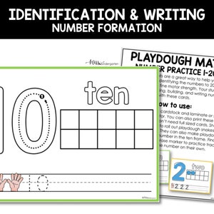 Printable Fine Motor Numbers Playdough Mats - Etsy