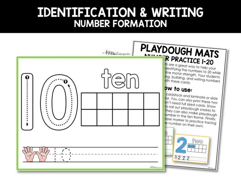 Printable Fine Motor Numbers Playdough Mats - Etsy