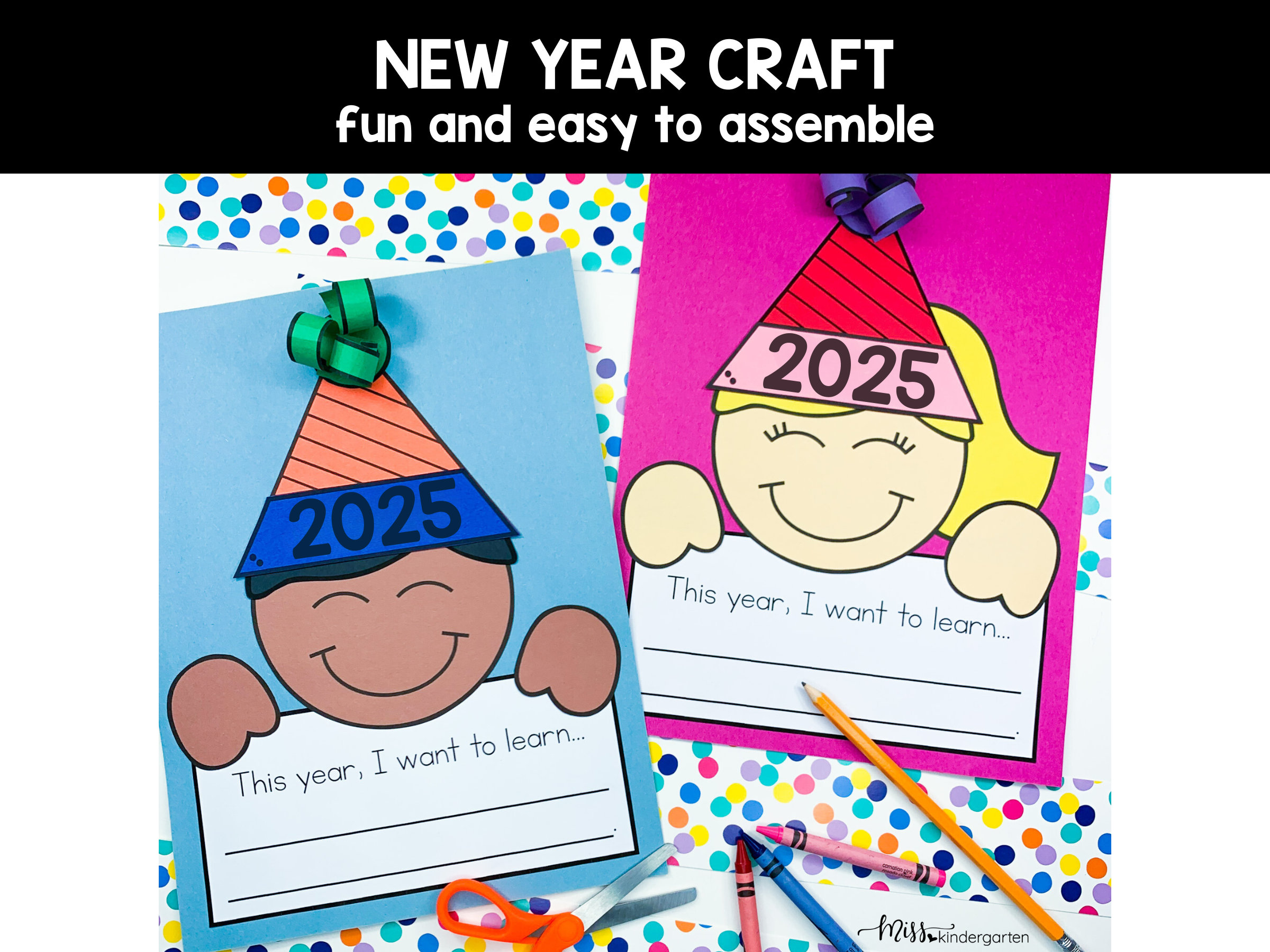 Printable Happy New Year 2025 Goal Setting Craft - Etsy
