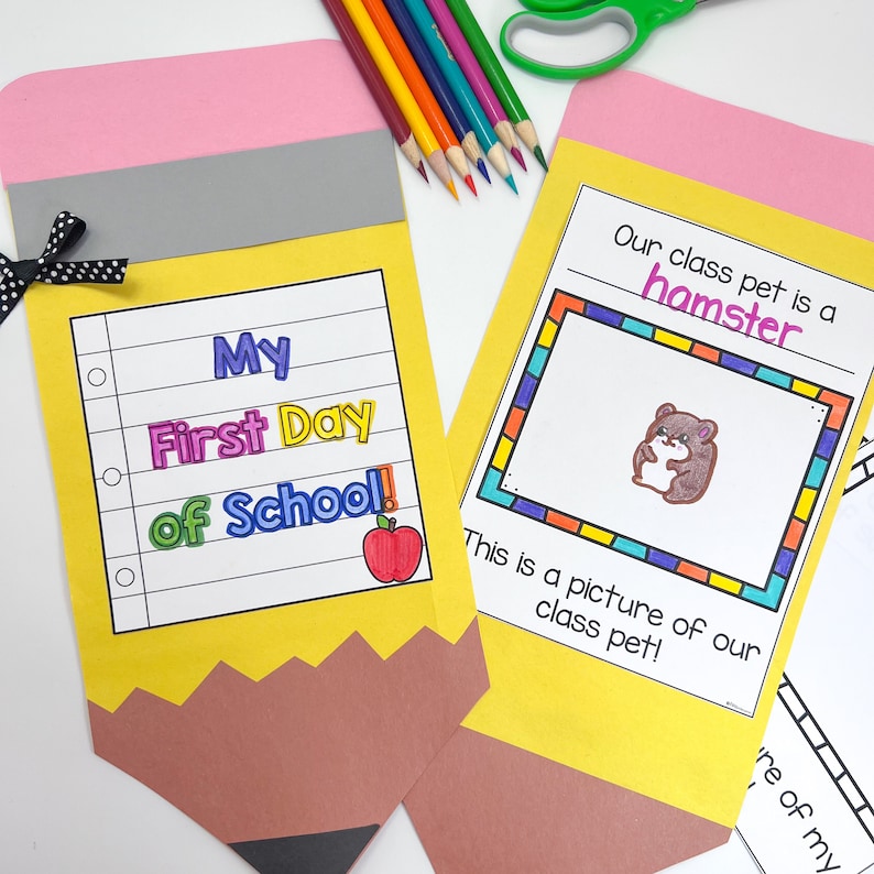 Printable First Day of School Craft | Pencil Craft | First Day of ...