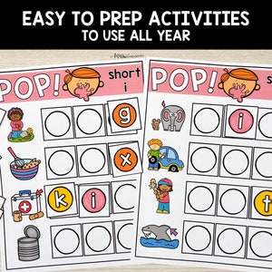 CVC Words Practice Centers and Games Kindergarten Task Box Center ...