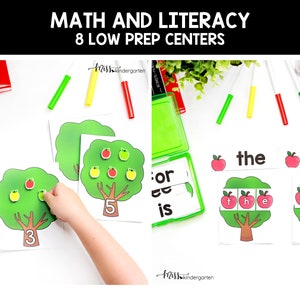 September Kindergarten Activities: Apple Themed Math & Literacy ...