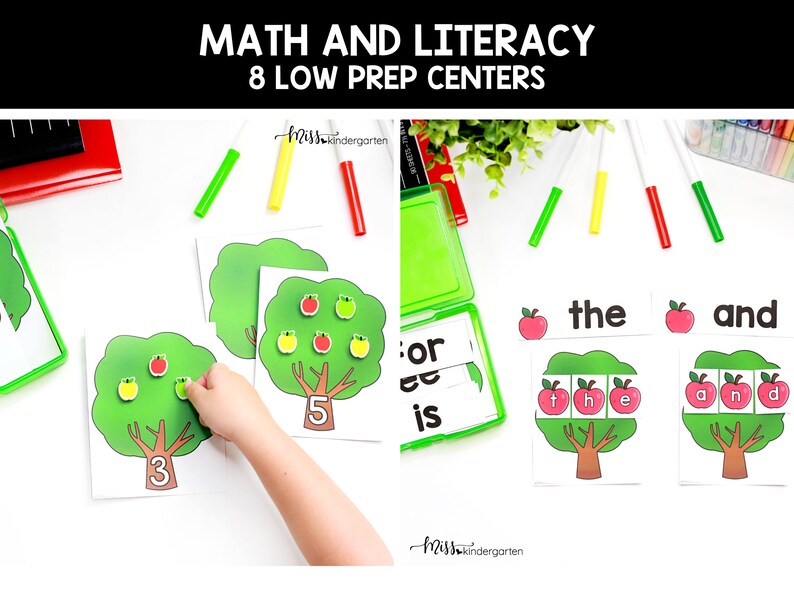 September Kindergarten Activities: Apple Themed Math & Literacy ...