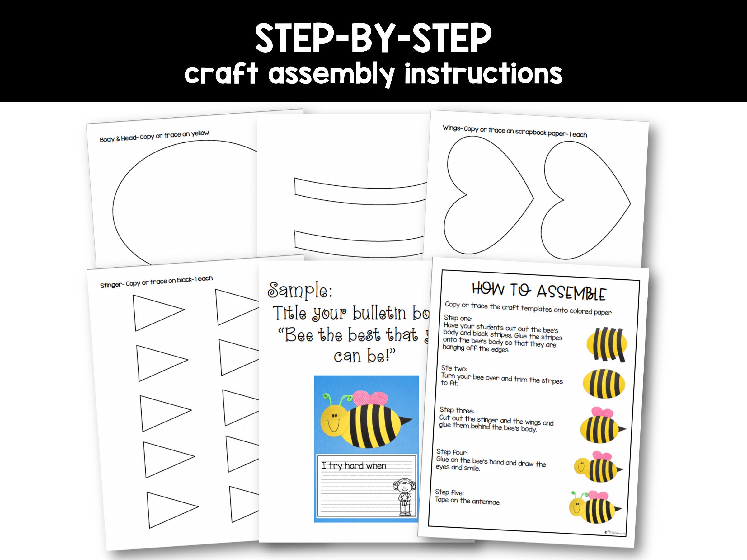 Printable Spring Craft Bee Writing Craft and Activity - Etsy