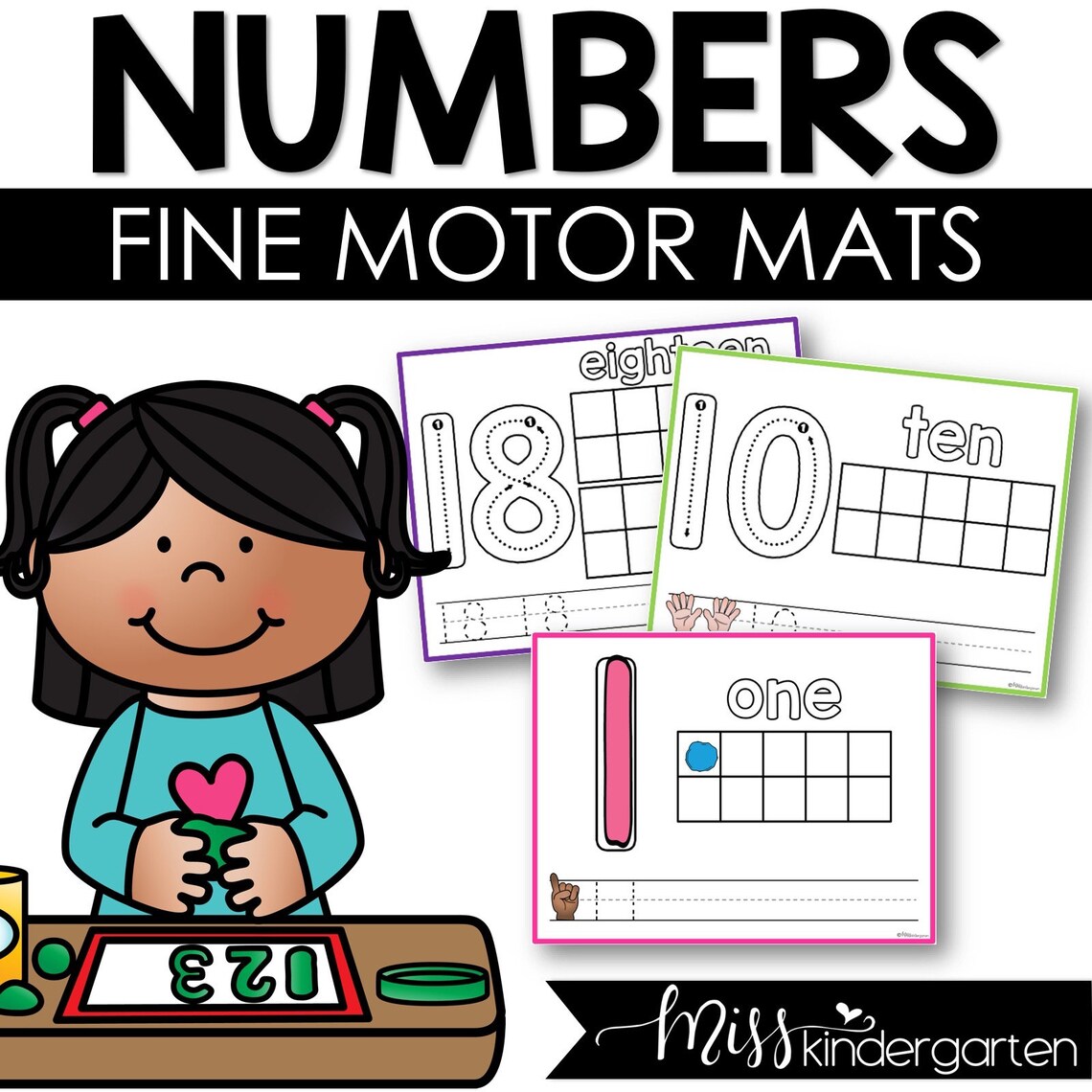 Printable Fine Motor Numbers Playdough Mats - Etsy
