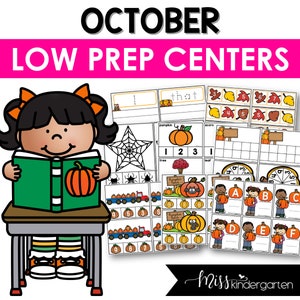 Printable October Low Prep Centers | Kindergarten Activity Centers - Etsy