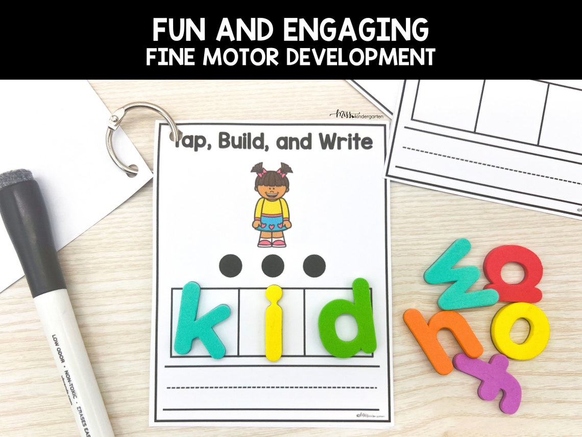 CVC Words Practice Centers and Games Kindergarten Task Box Center ...