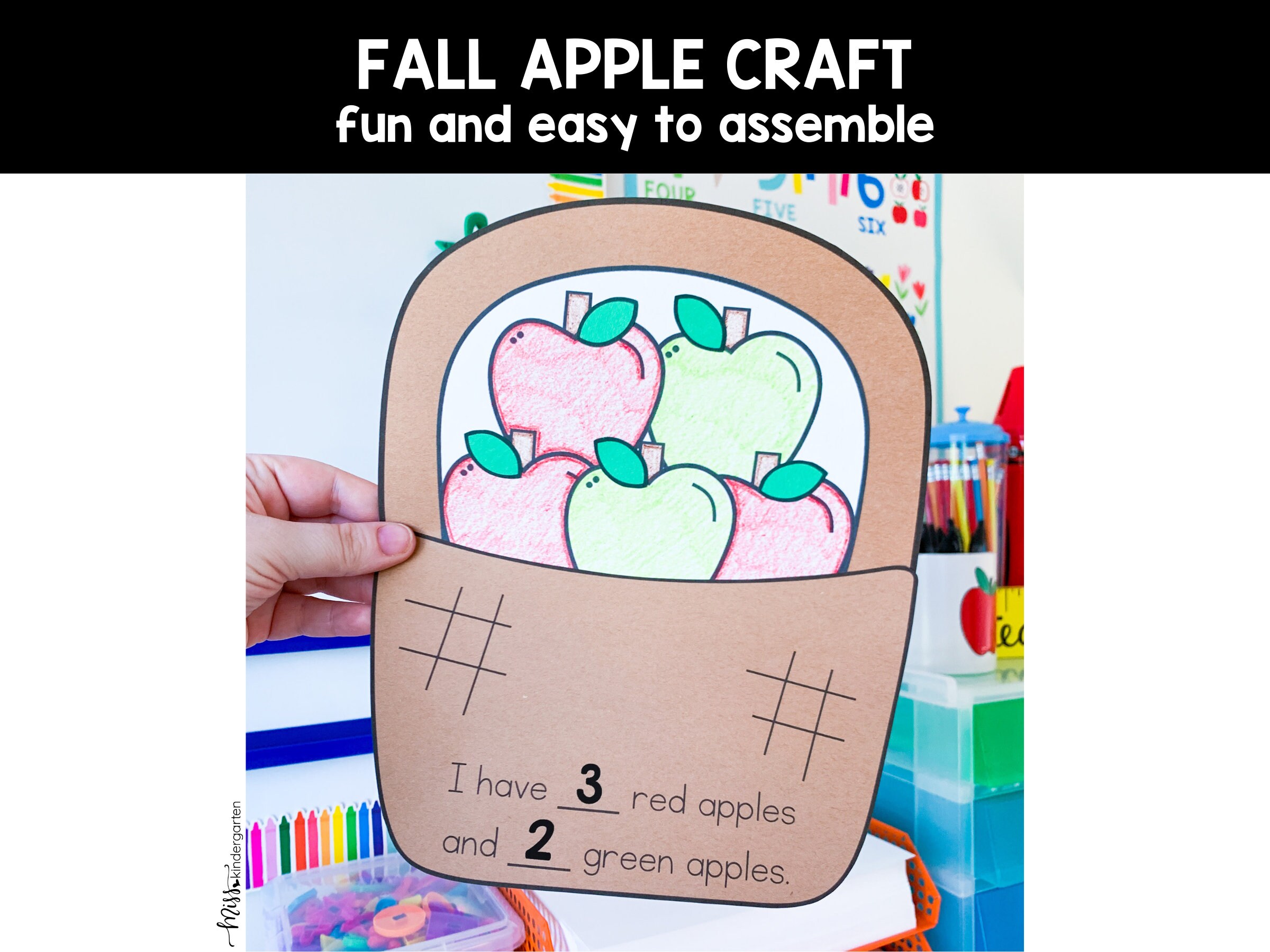 Apple Basket Counting Craft: Kindergarten Math (PDF Pattern) - Etsy