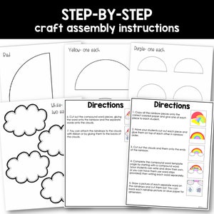 Printable Spring Craft Compound Words Rainbow | Writing Activity - Etsy