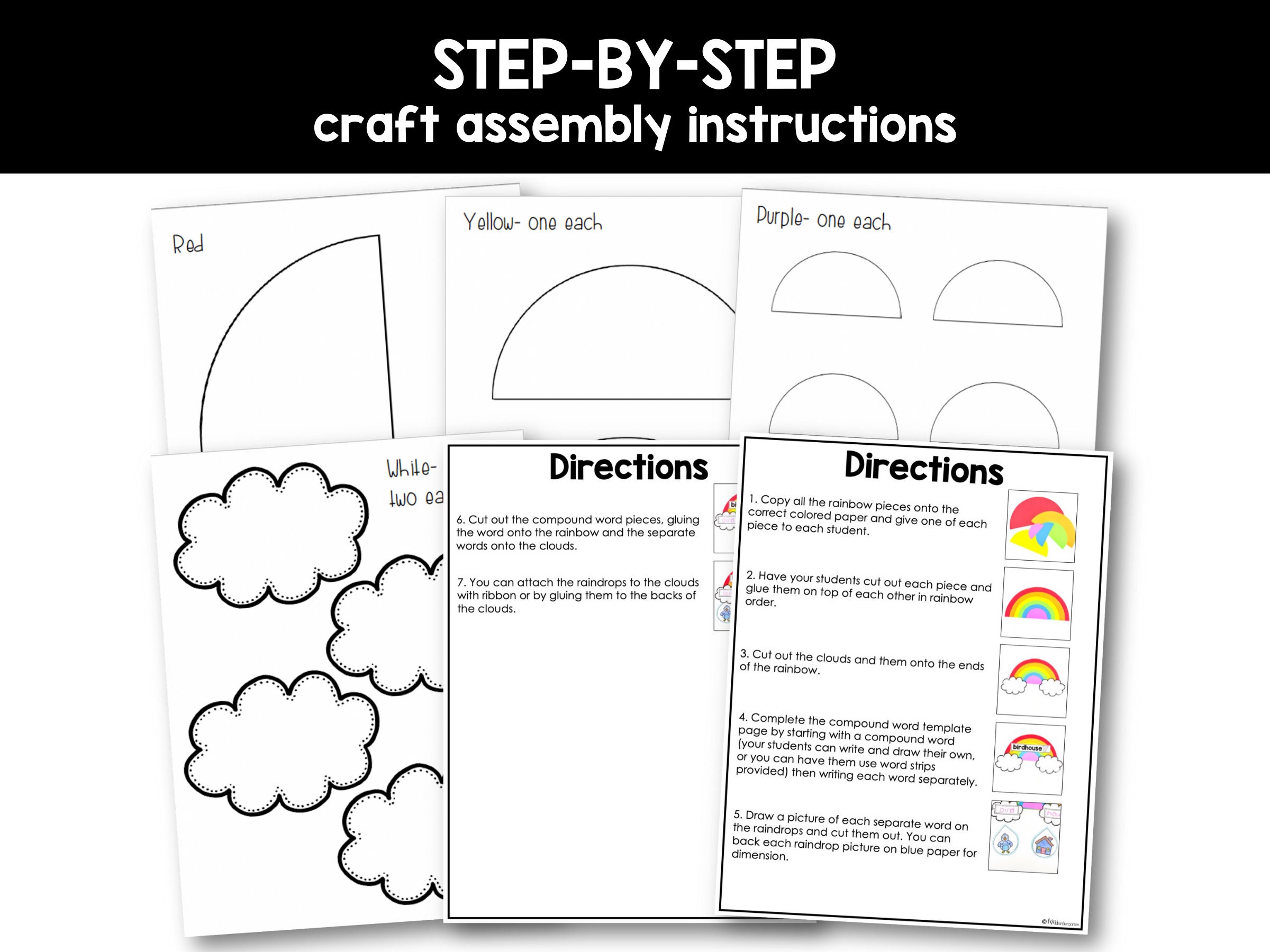 Printable Spring Craft Compound Words Rainbow | Writing Activity - Etsy