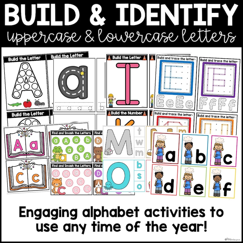 Alphabet Activities Kindergarten Centers Alphabet Task Cards - Etsy