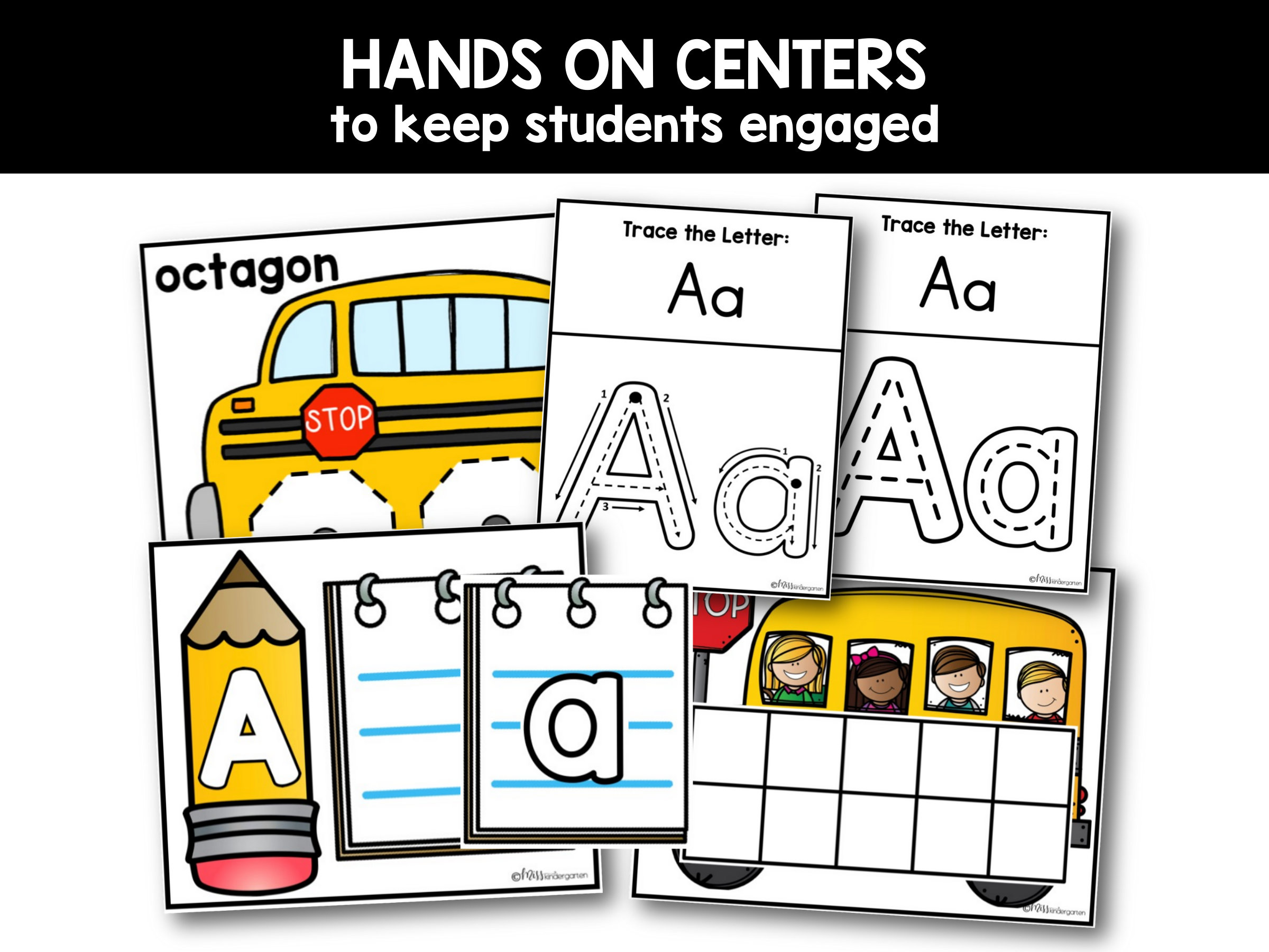 Printable Back to School Kindergarten Centers Low Prep Center ...