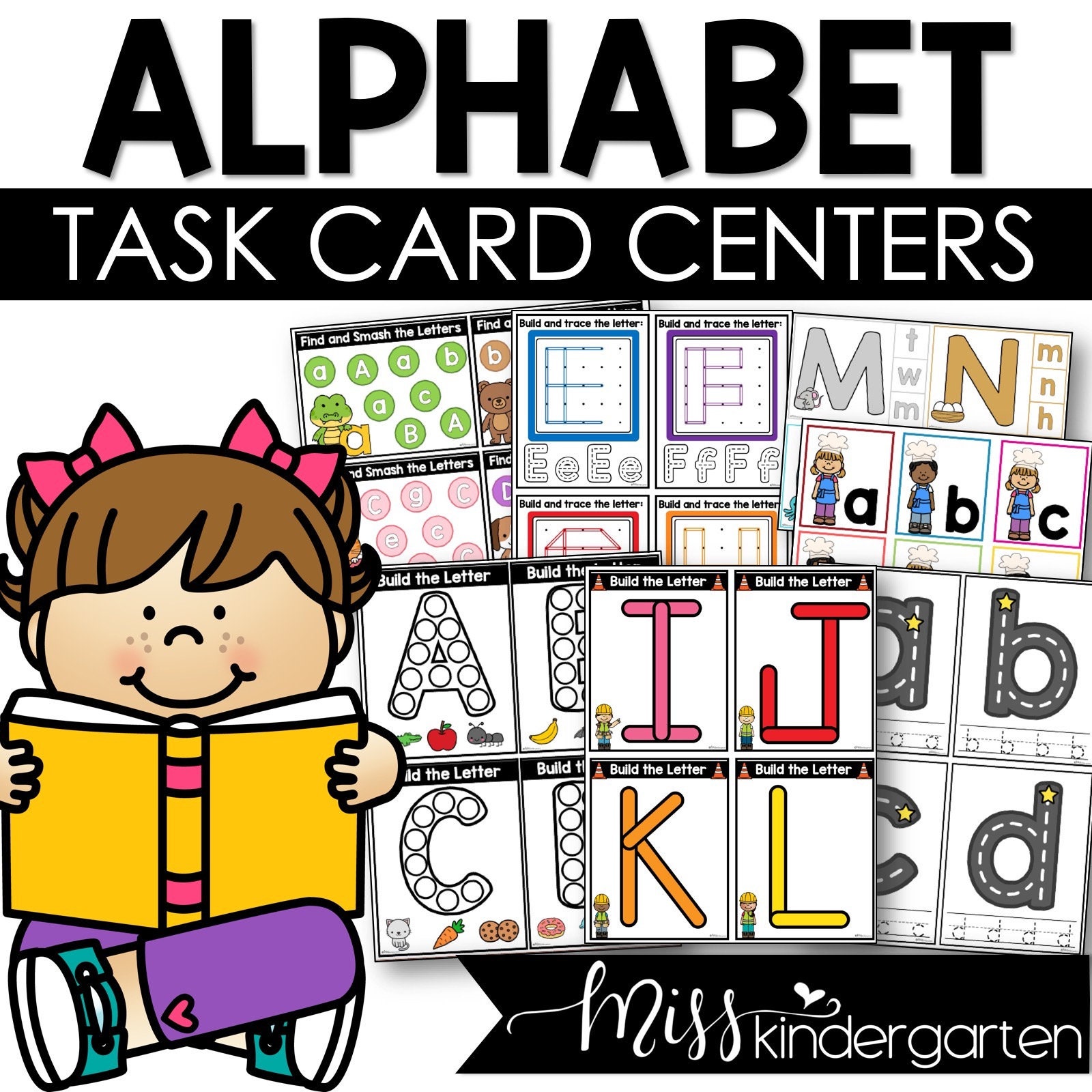 Alphabet Activities Kindergarten Centers Alphabet Task Cards - Etsy