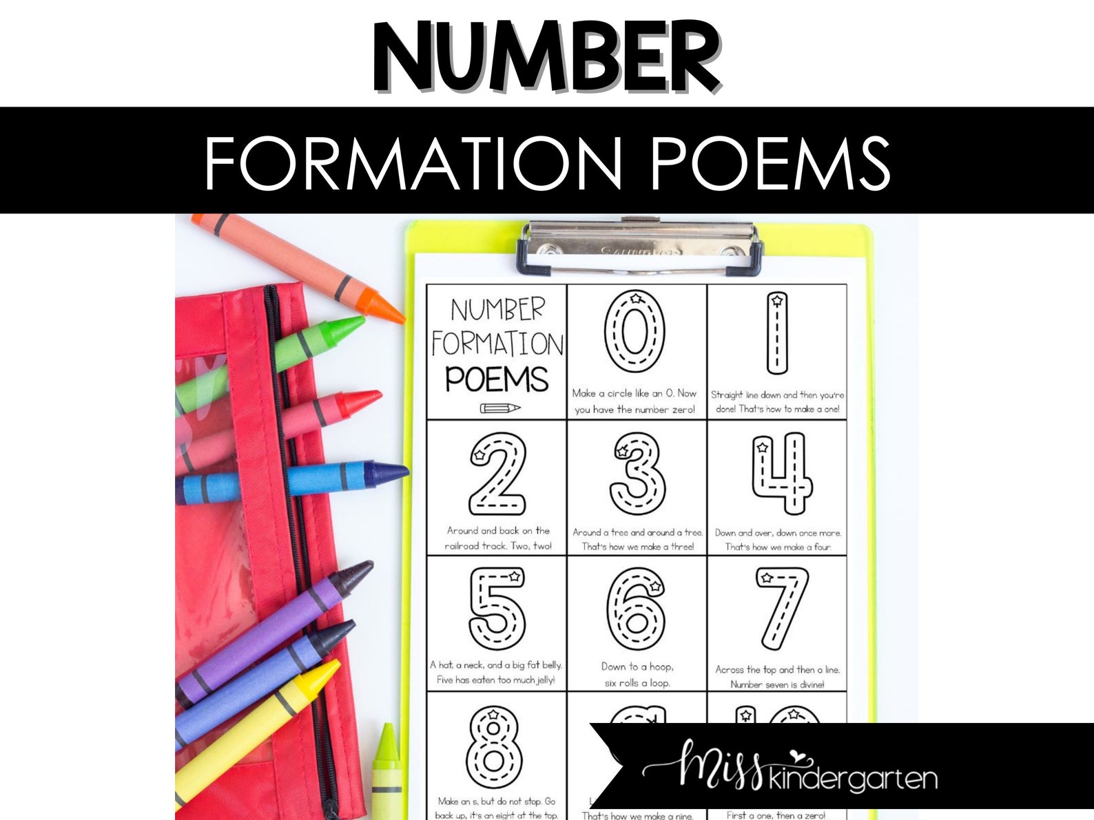 Kindergarten Math Number Sense Printable Activities | Number Poems ...