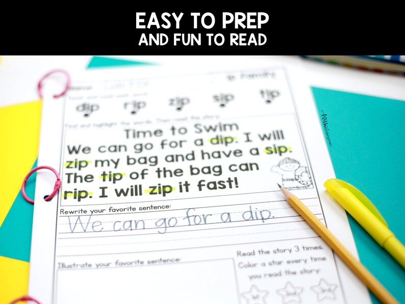 CVC Words Decodable Readers Kindergarten Word Family Fluency Reading ...