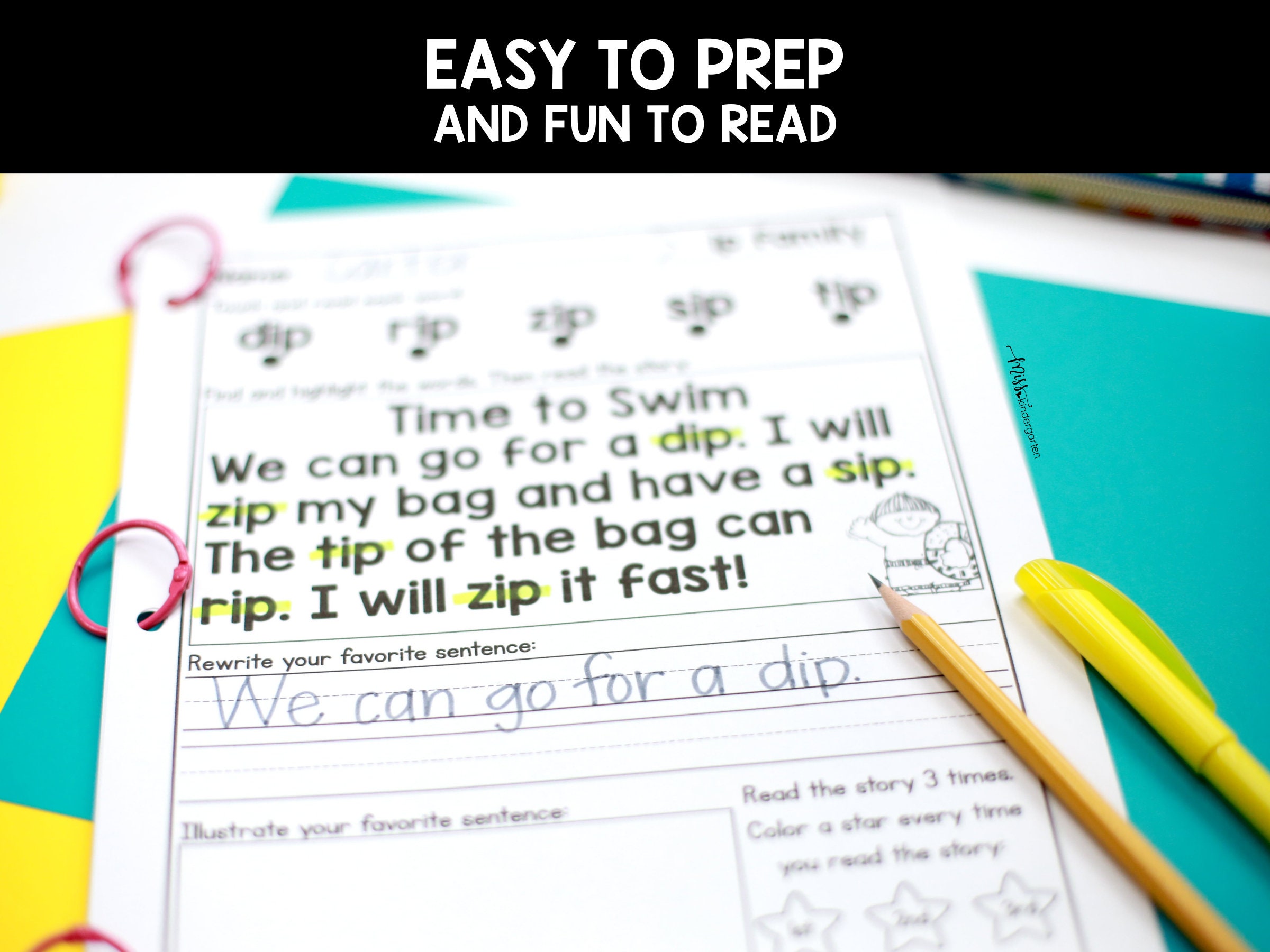 CVC Words Decodable Readers Kindergarten Word Family Fluency Reading ...